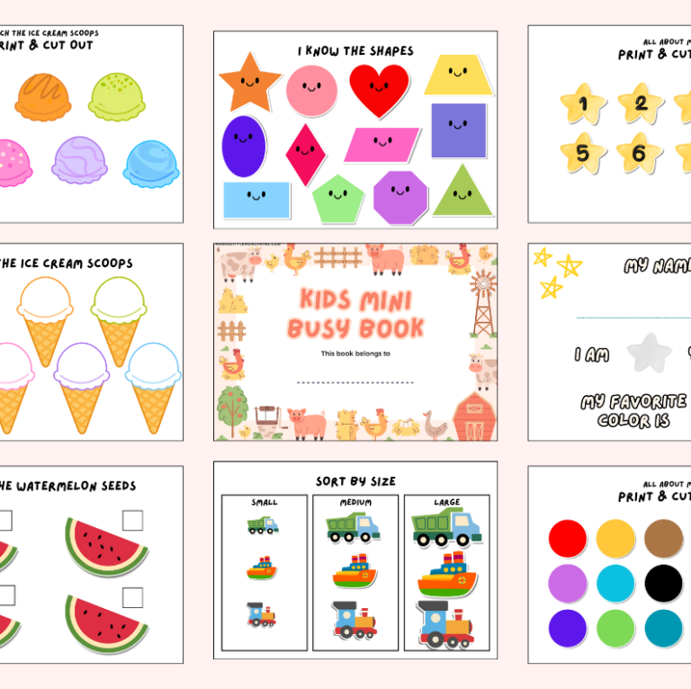 Free Kids Mini Busy Book - mamaslittlemunchkins.com