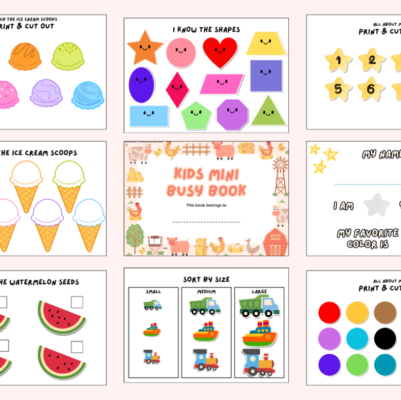 Free Kids Mini Busy Book - mamaslittlemunchkins.com