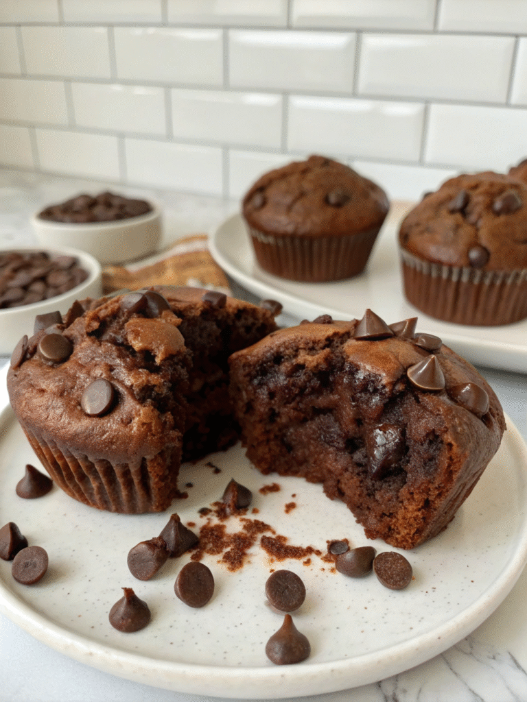 Double Chocolate Hulk Muffins - mamaslittlemunchkins.com